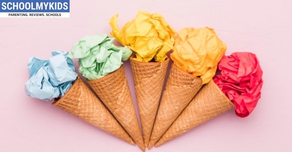 How to Make Paper Ice Cream Cone- Paper Crafts for Kids | SchoolMyKids