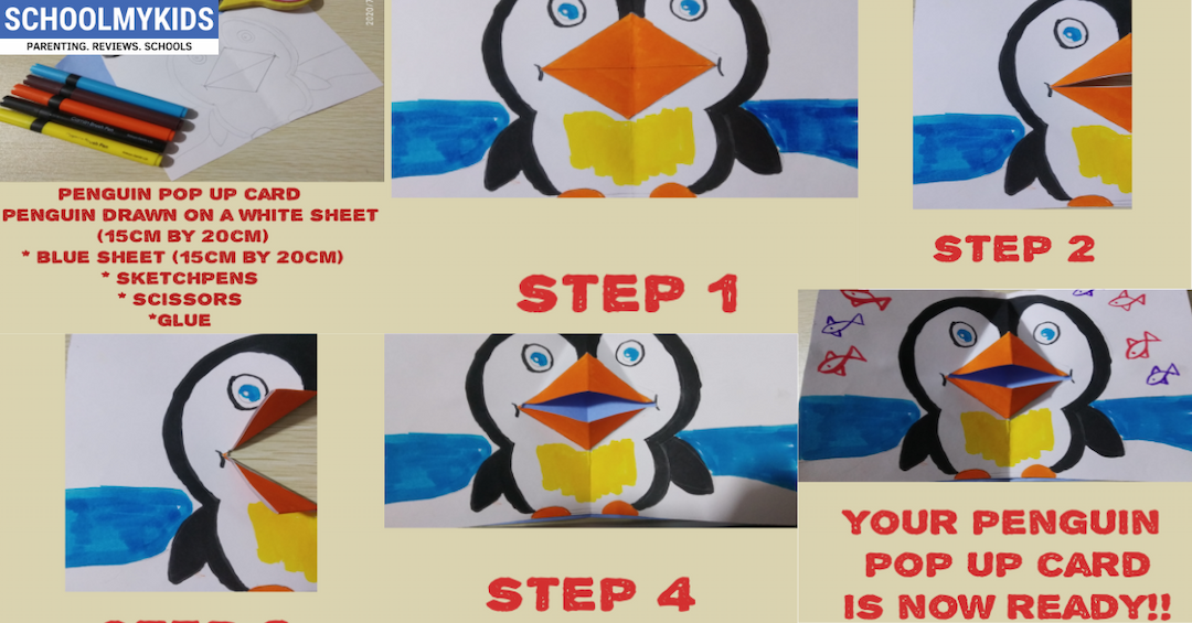 Penguin Pop-Up Card- DIY Penguin Crafts | SchoolMyKids