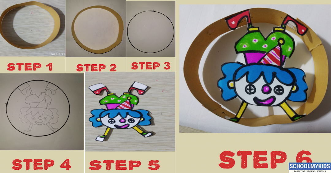 How to make Acrobatic Paper Clown – DIY Easy Paper Crafts | SchoolMyKids