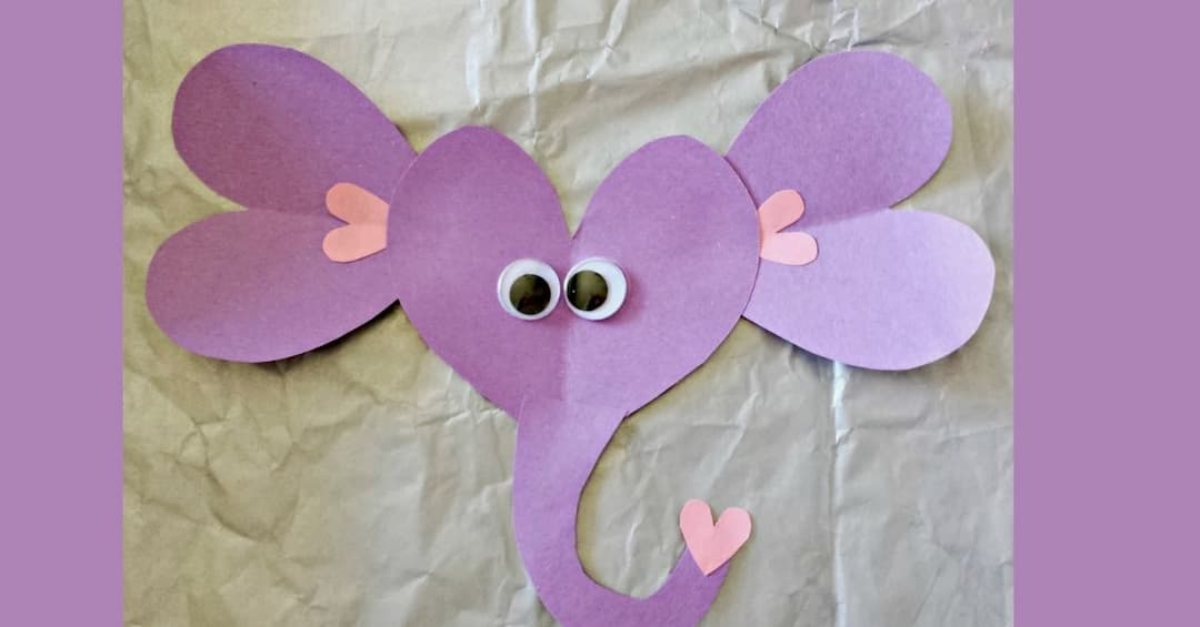 Valentines Day Elephant Craft for Kids – Heart Elephant Paper Craft ...
