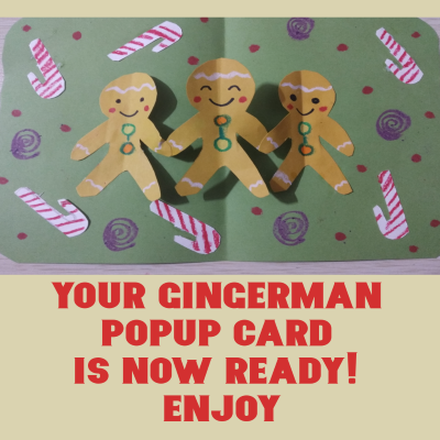 Pop up Gingerbread Man Card - DIY 3d Pop up Cards - SchoolMyKids