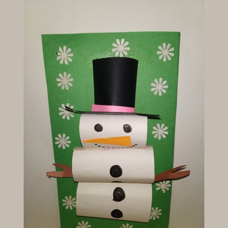 Handmade 3D Snowman Christmas Card for Kids - SchoolMyKids