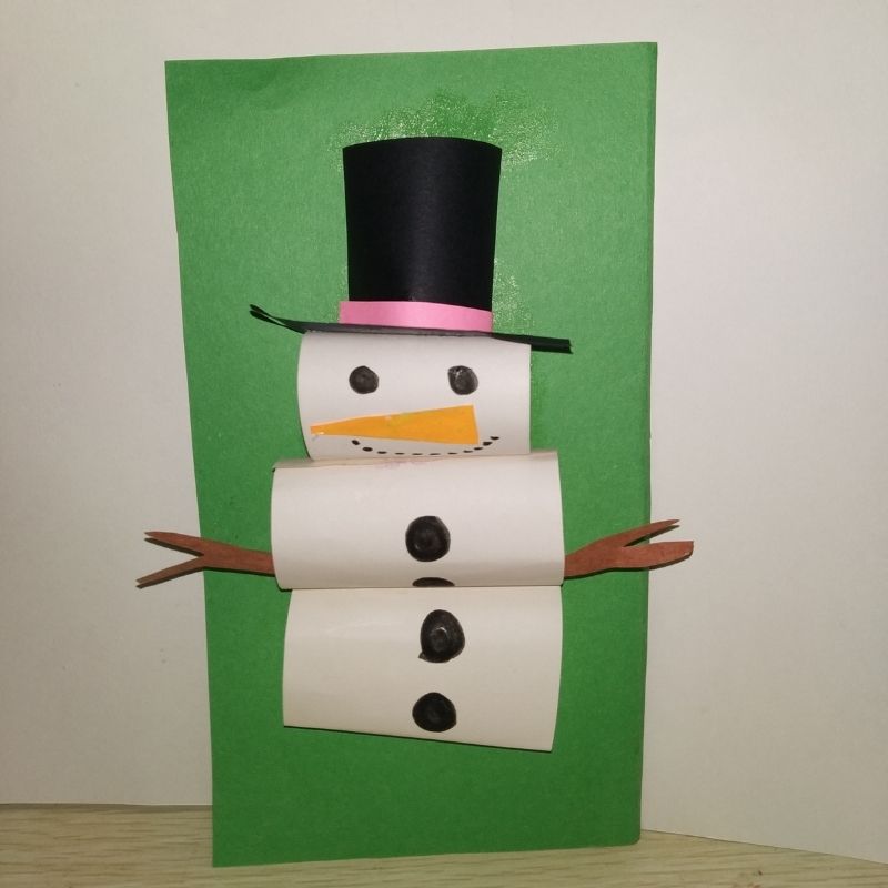 Handmade 3D Snowman Christmas Card for Kids - SchoolMyKids