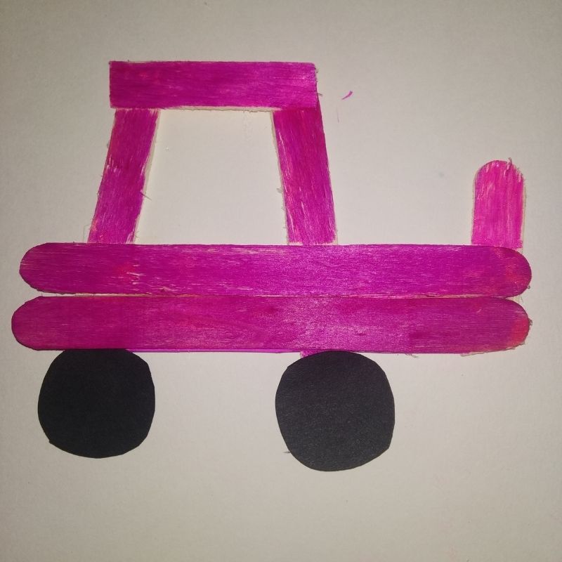 DIY Car and Truck Popsicle Stick Photo frame - SchoolMyKids