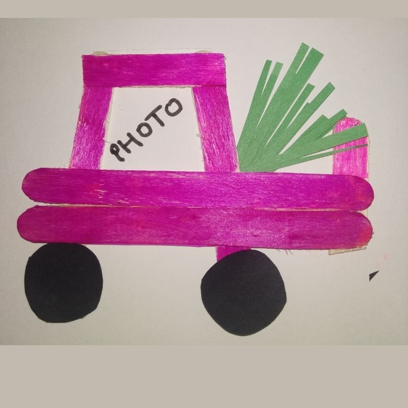 DIY Car and Truck Popsicle Stick Photo frame - SchoolMyKids