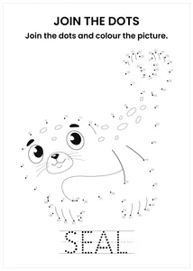 Seal connect the dots and color the image worksheet for Preschool ...