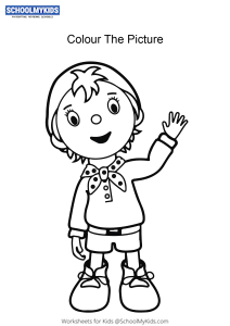 Noddy Waving - Noddy colouring pages worksheet for Preschool ...