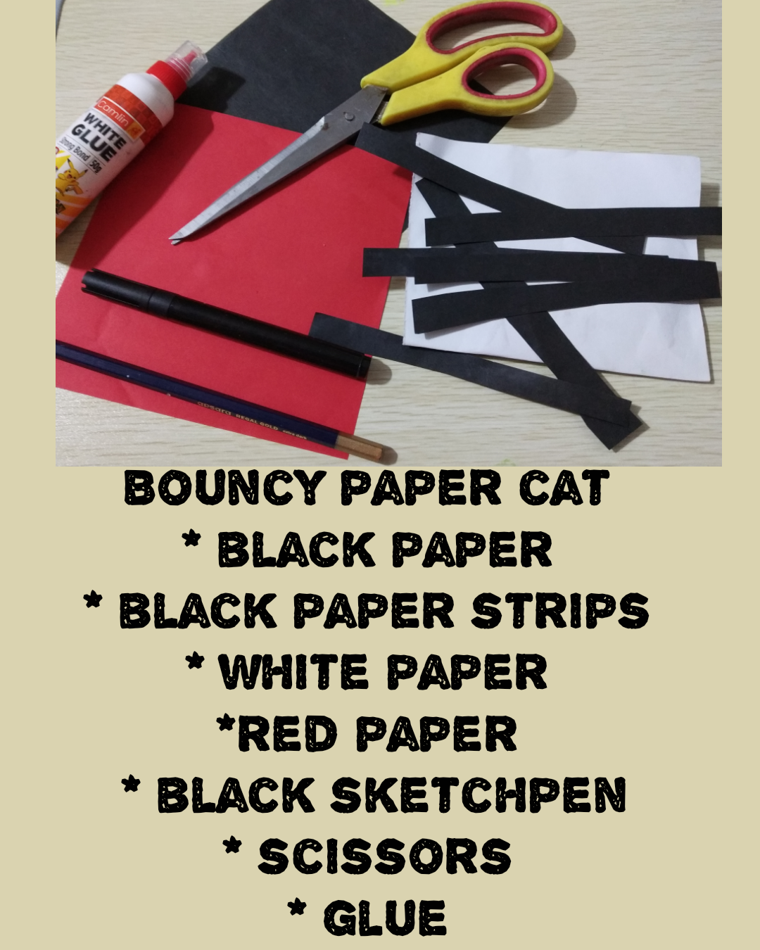 How to Make a Bouncy Paper Cat- DIY Paper Cat | SchoolMyKids