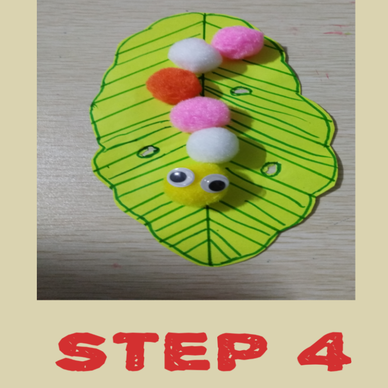 Caterpillar Pom-Pom Craft- Spring Craft Ideas | SchoolMyKids