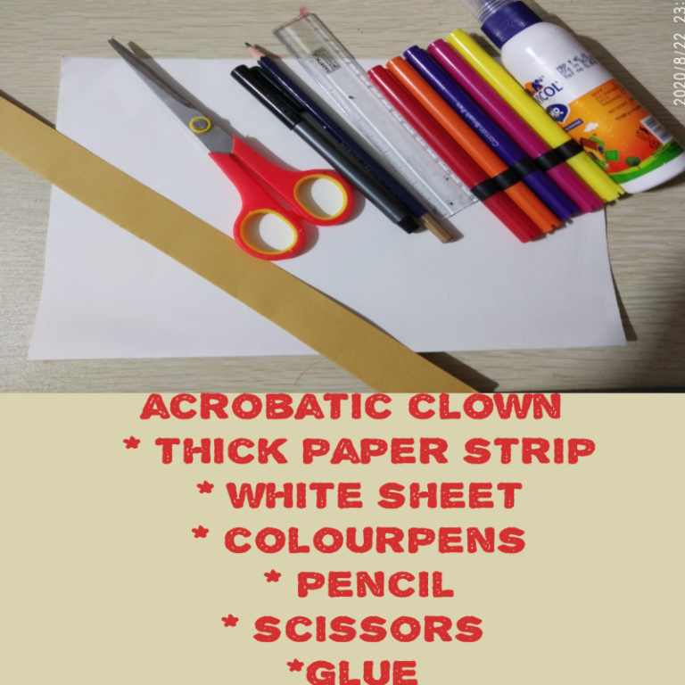 How to make Acrobatic Paper Clown – DIY Easy Paper Crafts | SchoolMyKids