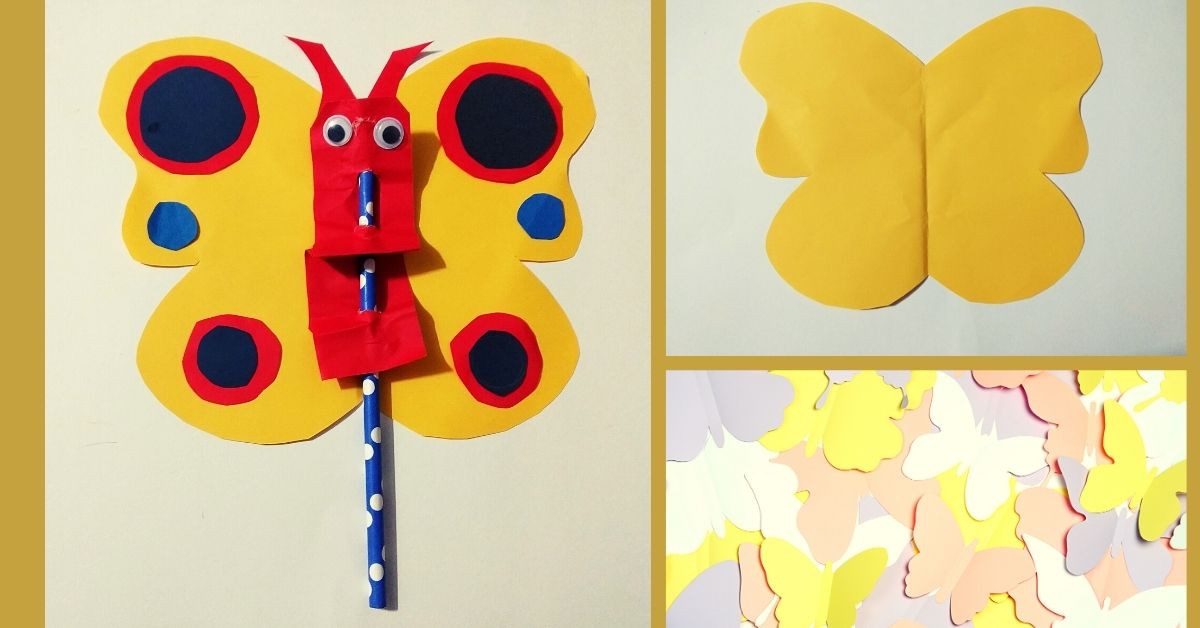 How To Make Colourful Paper Butterfly Puppet SchoolMyKids How To Make Colourful Paper Butterfly Puppet SchoolMyKids