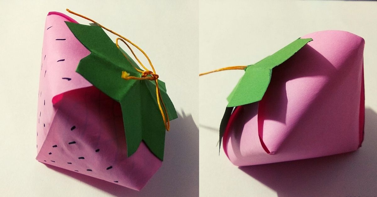 Strawberry Gift Box DIY- Easy Paper Box - SchoolMyKids