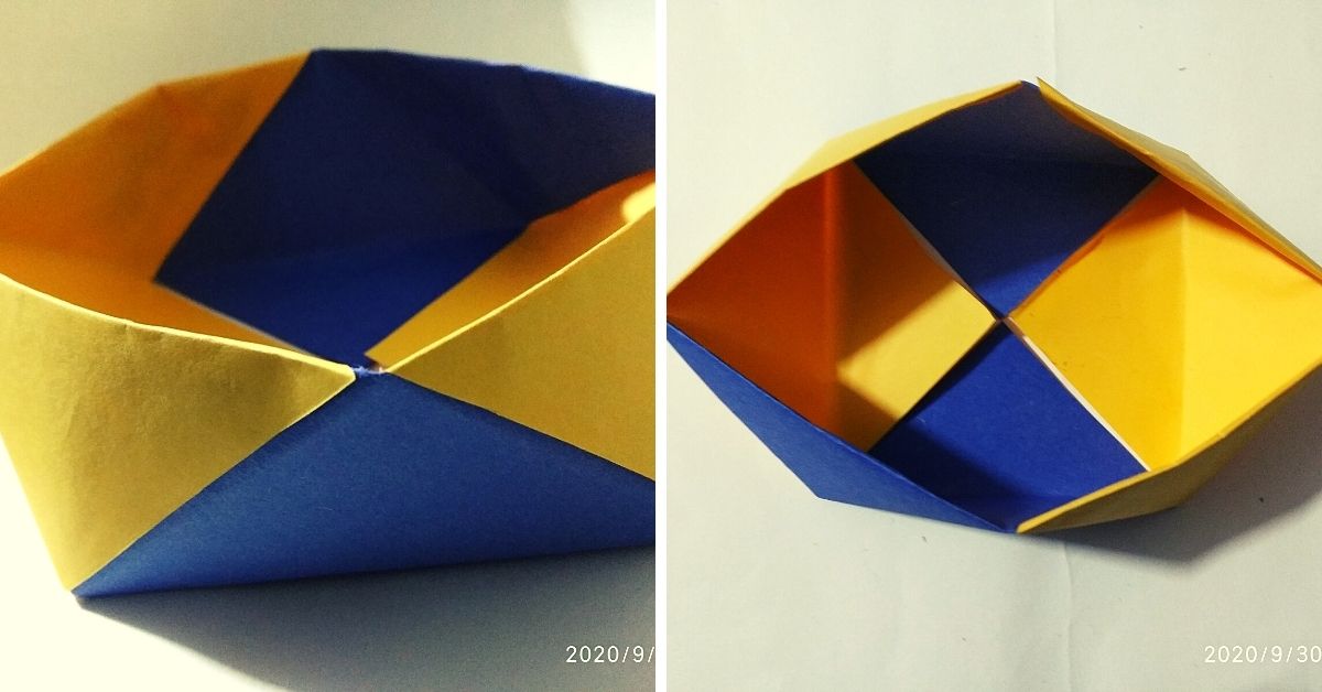 DIY Geometric Paper Bowls- Paper Craft Ideas - SchoolMyKids